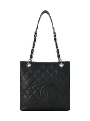 CHANEL Quilted Caviar Petite Shopping Tote