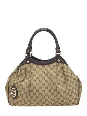 Gucci Original GG Canvas Sukey Tote Bag Brown