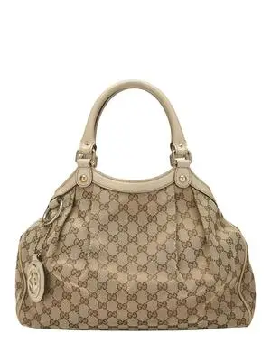 Gucci Original Gg Canvas Sukey Tote Bag - White