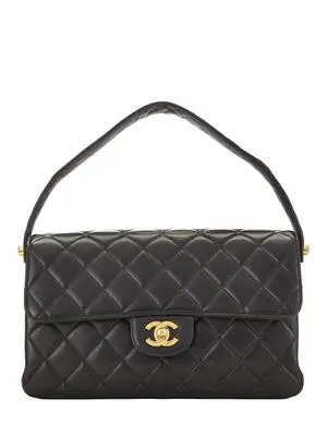 Chanel Quilted Lambskin Double Sided Flap Bag - Black