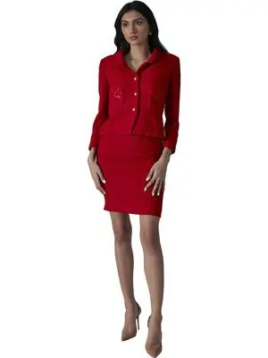 Chanel Tweed Skirt Suit - Red