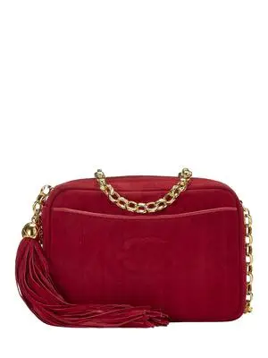 Chanel Vertical Suede Pocket Camera Bag - Red