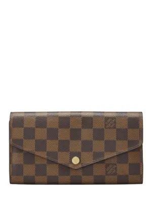 LOUIS VUITTON Damier Ebene Sarah Nm Wallet - Brown