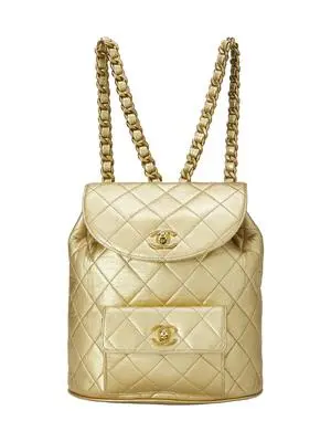 Chanel Metallic Lambskin Classic Backpack - Gold