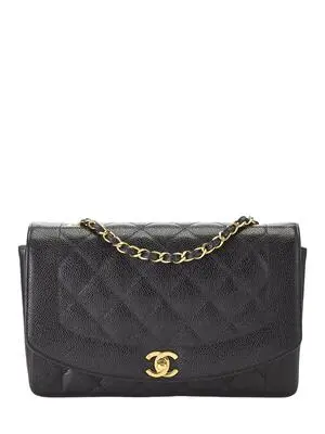 Chanel Quilted Caviar Diana Flap Bag - Black