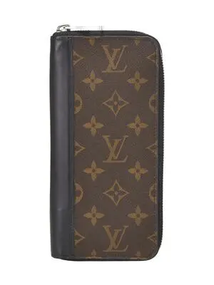 LOUIS VUITTON Monogram Canvas Macassar Zippy Vertical Wallet - Brown