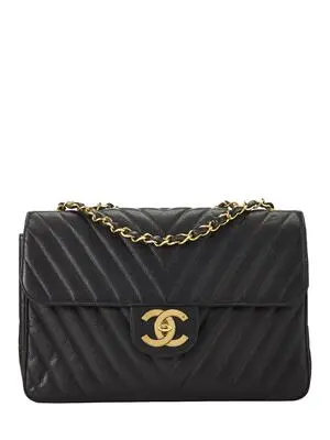 CHANEL Chanel Chevron Caviar Half Flap Maxi