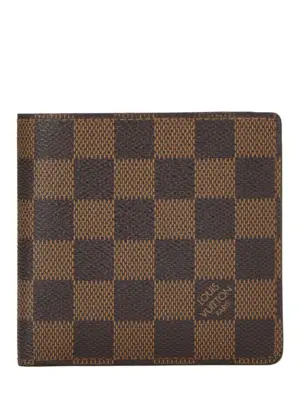LOUIS VUITTON Damier Ebene Marco Wallet - Brown