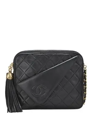Chanel Lambskin Diagonal Camera Bag - Black