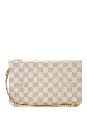 LOUIS VUITTON Damier Azur Neverfull Pouch - White