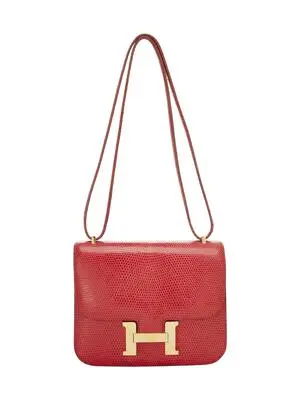 Hermès Rouge Vif Varanus Niloticus Constance 18 - Red