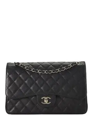 CHANEL Chanel Quilted Caviar Classic Flap Jumbo Shoulder Bag