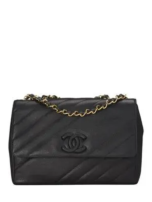 CHANEL Caviar Diagonal Flap Jumbo