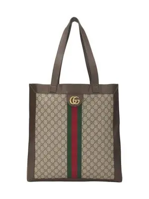 Gucci Gg Supreme Canvas Ophidia Tote - Brown