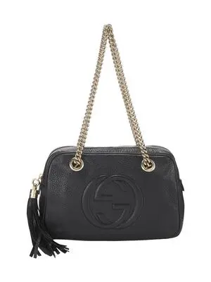 Gucci Leather Soho Chain Shoulder Bag - Black