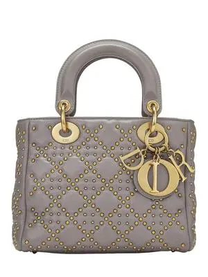DIOR Christian Dior Studded Leather Lady Dior Small