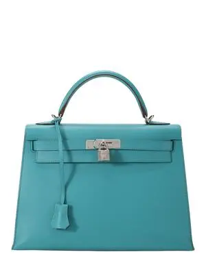 Hermès Epsom Kelly Sellier 32 Blue Paon
