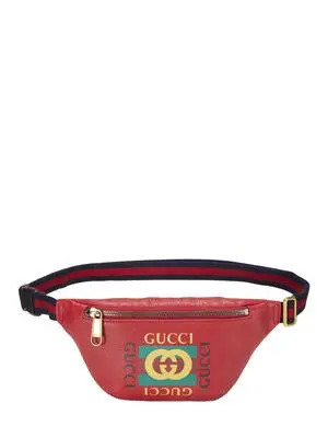 Gucci Leather Logo Belt Bag - Red
