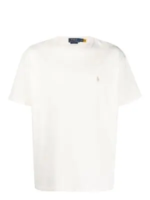 Polo Ralph Lauren Logo-embroidered Cotton T-shirt - Neutrals