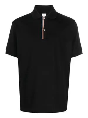Paul Smith Rainbow-stripe Cotton Polo Shirt - Black