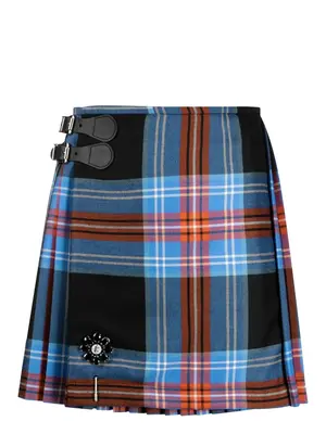 CHARLES JEFFREY Pleated Tartan Mini Kilt
