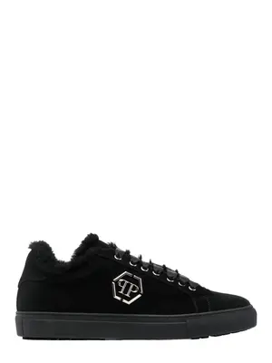 Philipp Plein Logo-plaque Leather Sneakers - Black