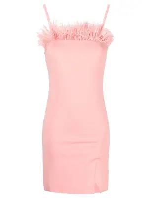 TWINSET Feather-trim Fitted Minidress - Pink