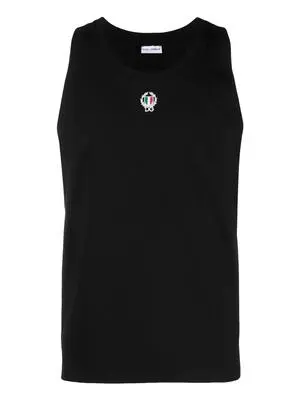 Dolce & Gabbana Logo-embroidered Tank Top - Black