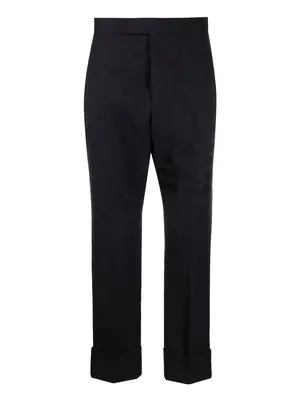 Thom Browne Cropped 4-bar Stripe Trousers - Blue