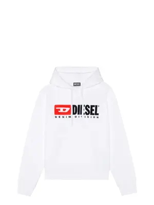 DIESEL S-ginn-hood-div Logo-appliqué Hoodie - White