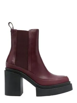 Fabiana Filippi Flatform Combat Boots - Red