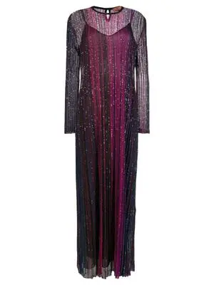 Missoni Sequin-embellished Pleated Maxi Dress - Pink