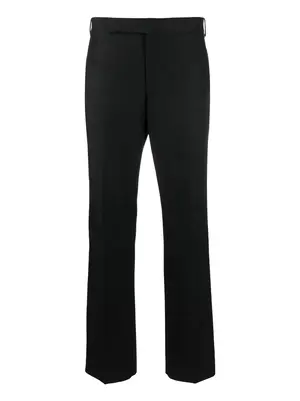 LARDINI Pressed-crease Tapered-leg Trousers - Black