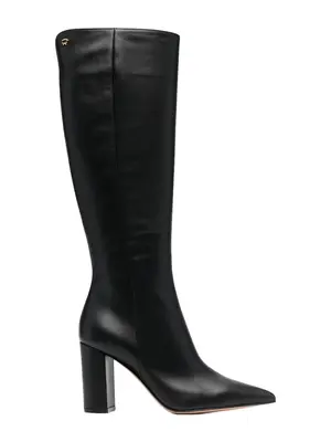 GIANVITO ROSSI 90mm Point-toe Leather Boots - Black
