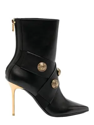 Balmain Pointed-toe Leather Boots - Black