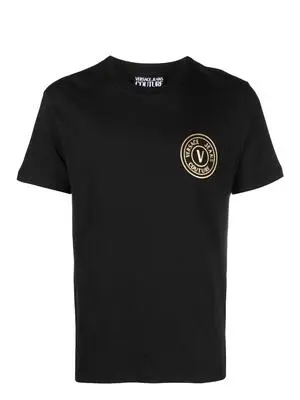 Versace Logo-print Short-sleeved T-shirt - Black