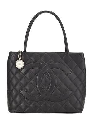 CHANEL Quilted Caviar Medallion Tote