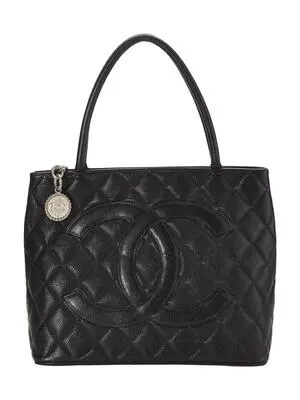 CHANEL Quilted Caviar Medallion Tote