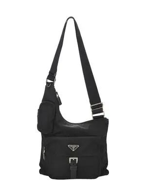 Prada Tessuto Nylon Messenger Bag - Black