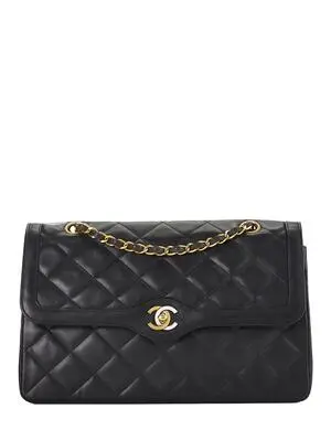 CHANEL Chanel Quilted Lambskin Paris Limited Double Flap Jumbo
