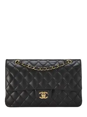 Chanel Quilted Lambskin Classic Double Flap Medium Shoulder Bag - Black