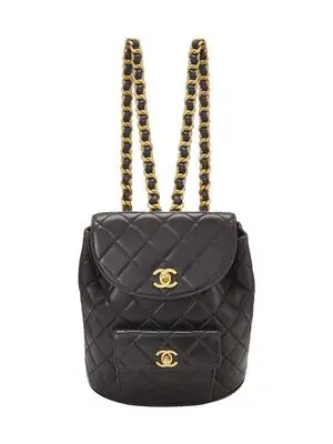 Chanel Quilted Lambskin 'cc' Classic Backpack - Black