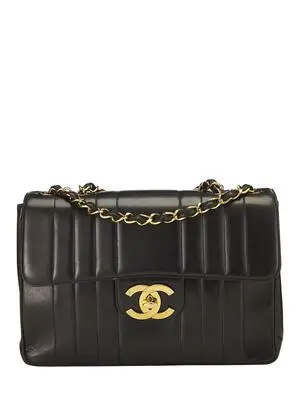 CHANEL Vertical Lambskin Half Flap Jumbo
