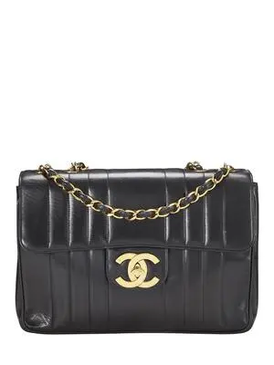 CHANEL Vertical Lambskin Half Flap Jumbo