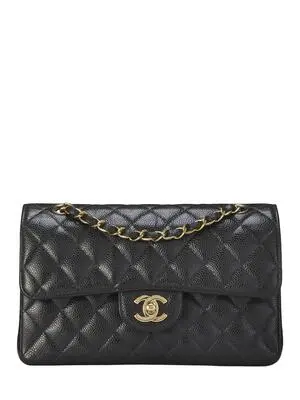 CHANEL Chanel Quilted Caviar Classic Double Flap Small Shoulder Bag