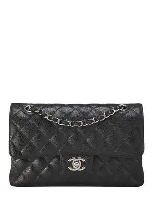 CHANEL Chanel Quilted Caviar Classic Double Flap Small Shoulder Bag