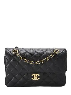 CHANEL Chanel Quilted Caviar Classic Double Flap Small Shoulder Bag