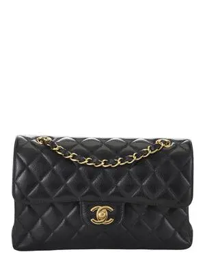 CHANEL Chanel Quilted Caviar Classic Double Flap Small Shoulder Bag