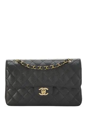 CHANEL Chanel Quilted Caviar Classic Double Flap Small Shoulder Bag