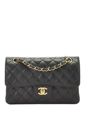 CHANEL Chanel Quilted Caviar Classic Double Flap Small Shoulder Bag
